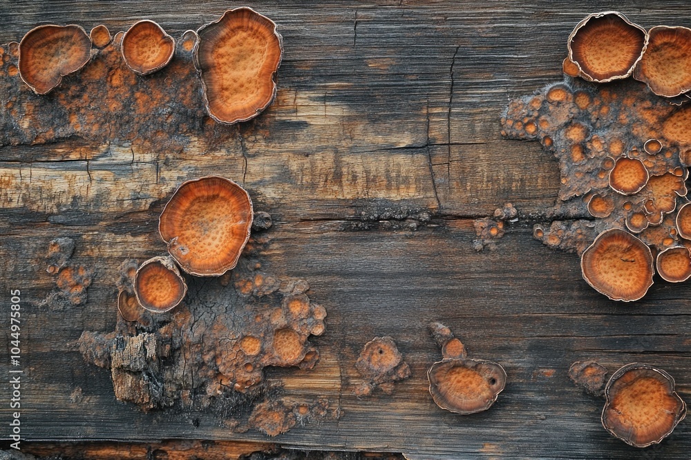 Fungal stains on wood, highlighting techniques for cleaning and ...