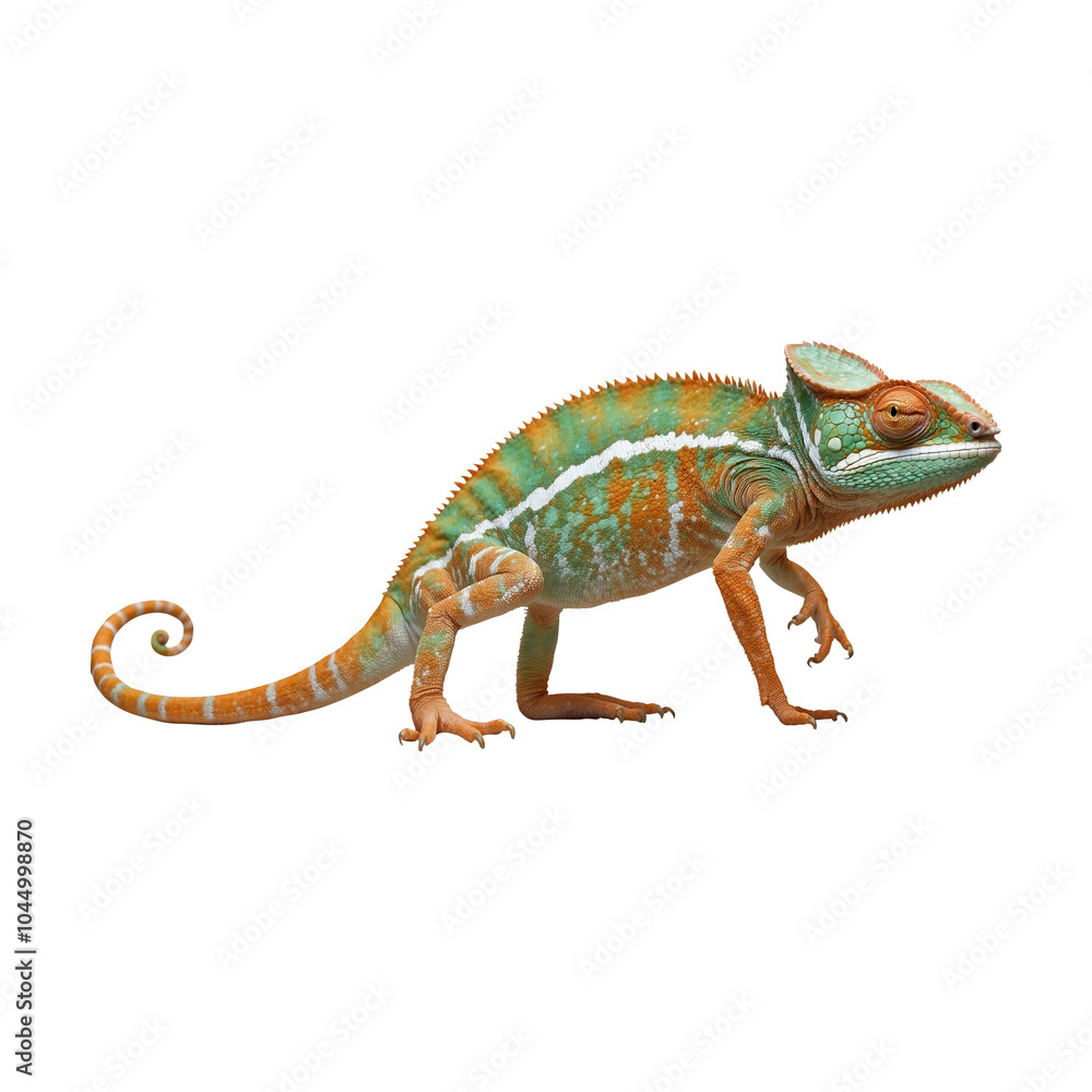 Cute chameleon on transparent background PNG Generative AI Stock Photo ...