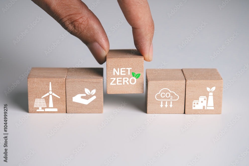 net zero target and carbon credit concept.CO2 emission reduction to ...