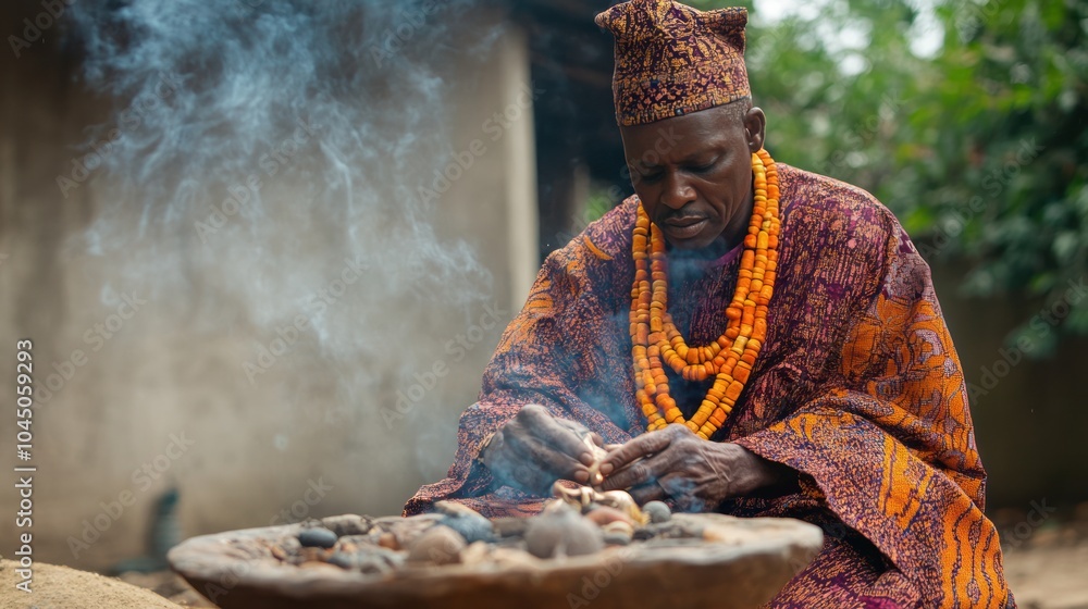 Yoruba Ifa divination system, a complex spiritual practice where ...