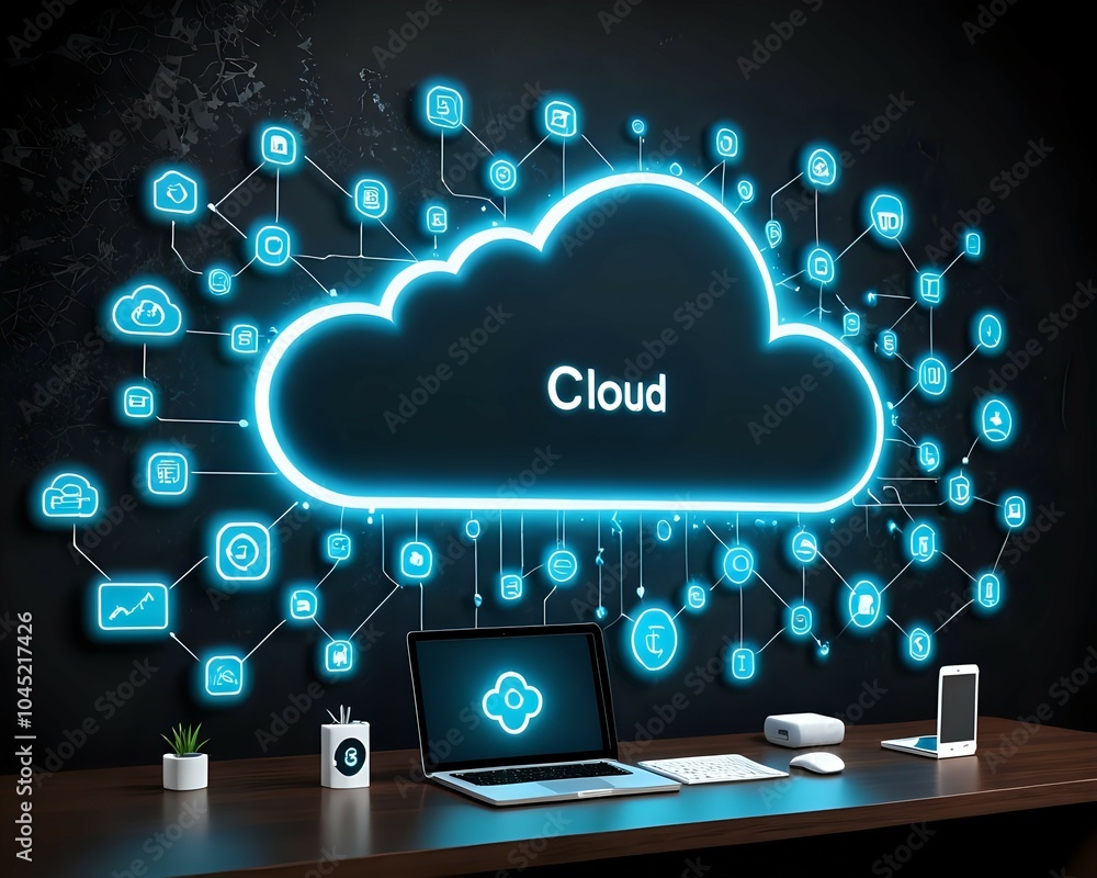 Cloud computing concept. Cloud service and internet of things concept ...