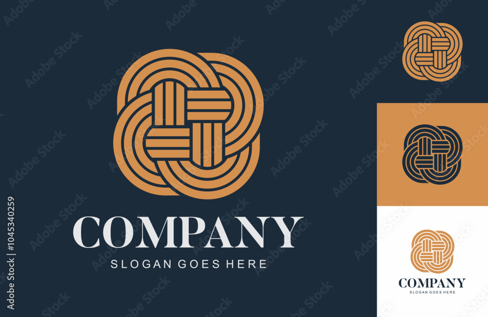 logo woven bamboo rattan craft vector Stock Vector | Adobe Stock