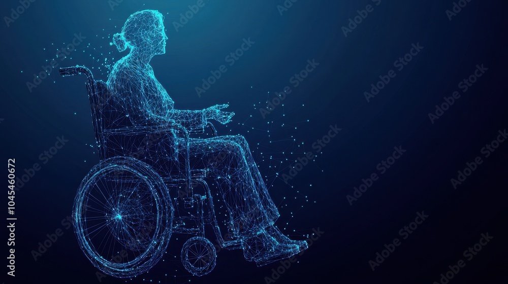 Help and support low poly wireframe banner vector template. Disabled ...