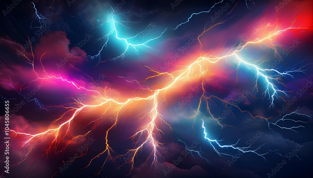 lightning bolts and electrifying lightning effect in the dynamic tilted ...
