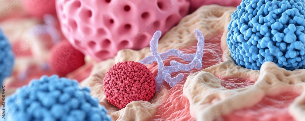 3D model of stem cells forming new tissues, cutaway anatomical ...