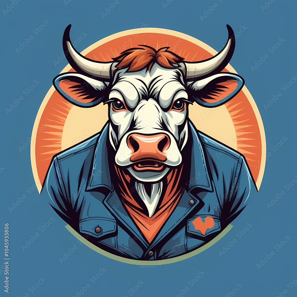 Ilustración de Stock angry cow, aggressive cow, mad cow, cartoon cow ...