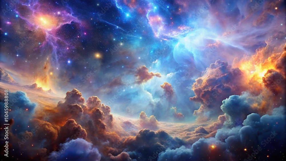 Space background desktop wallpaper with long shot nebulas and clouds ...