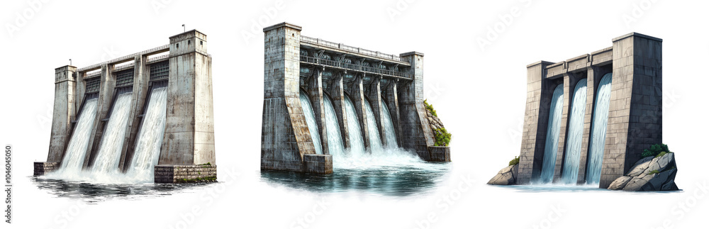 PNG Illustrations of Modern Hydroelectric Dams Isolated on Transparent ...