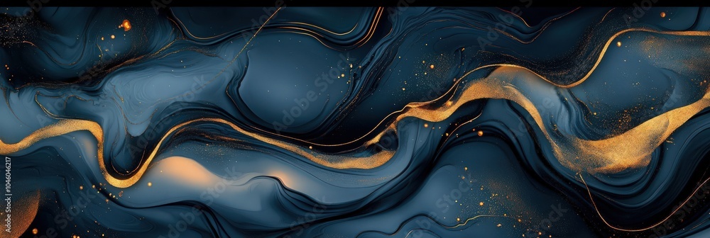 Elegant luxury fluid wallpaper design with dark tones and gold ink ...