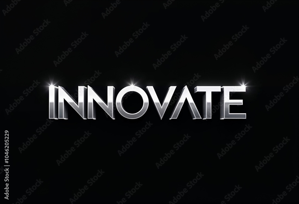 "Innovate": Create bold, 3D text with vibrant colors, using a shiny ...
