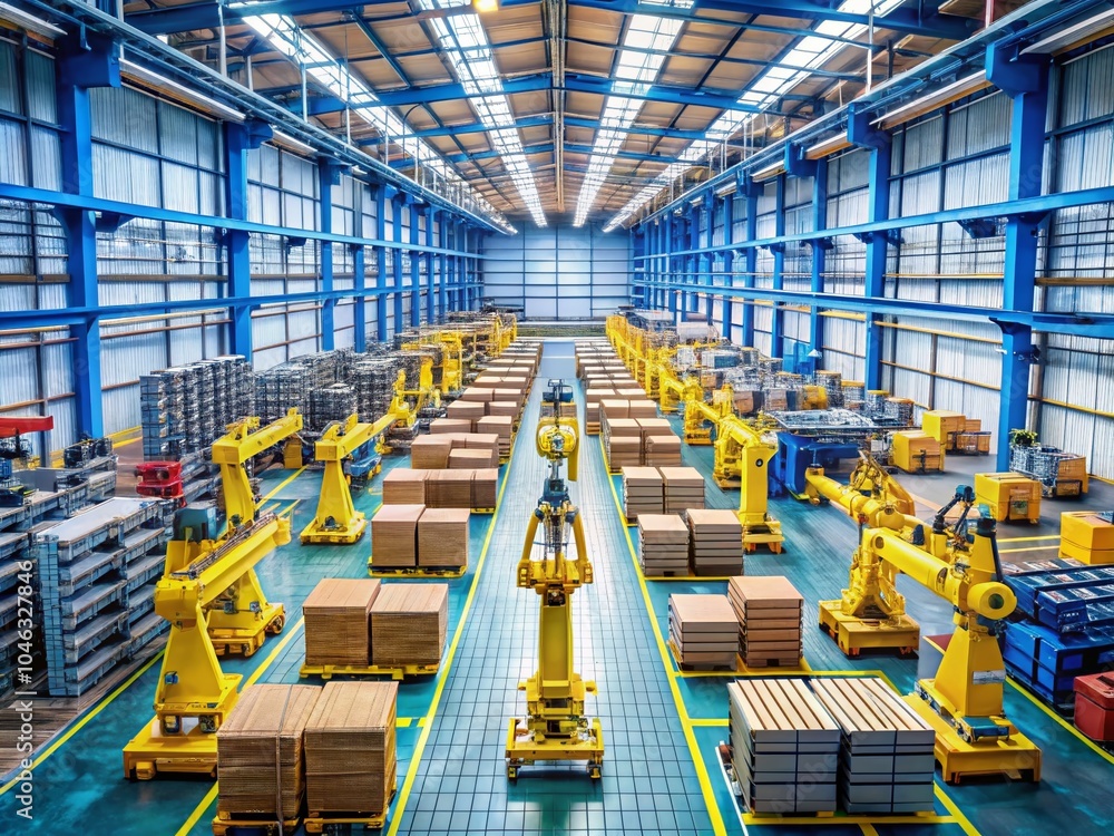 Autonomous Robots Transforming Smart Warehouses Stock Illustration