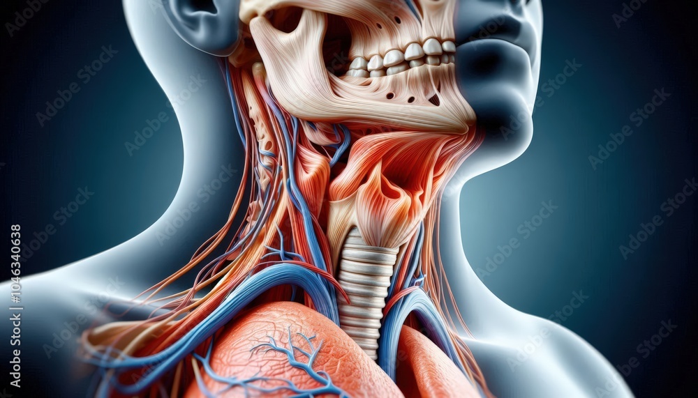 Anatomical Structure of Human Neck and Torso Stock Illustration | Adobe ...
