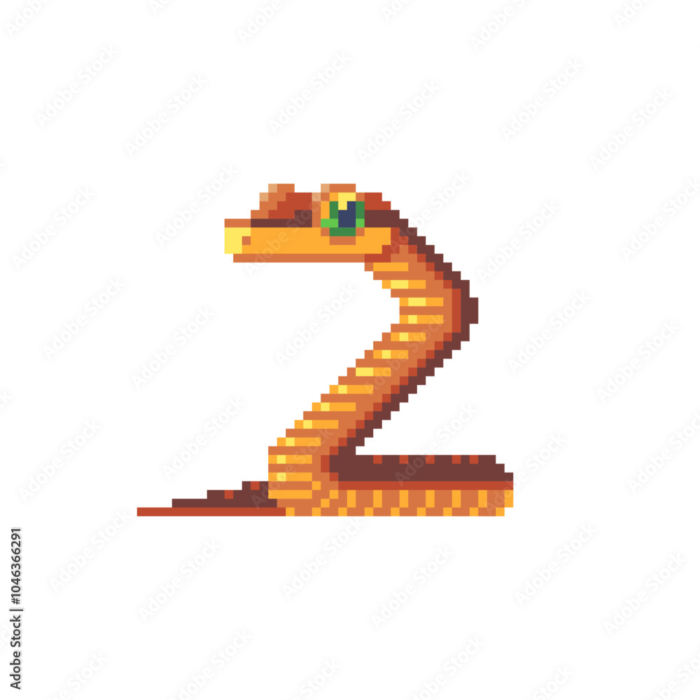 Snake pixel art isolated vector illustration. Element design for ...