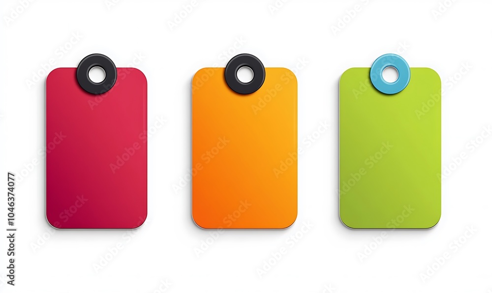 Blank banners in different colors design, each with rounded corners and ...