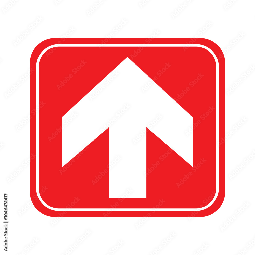 Exit Here: Follow the Red Arrow Up for a Quick and Safe Exit Stock ...