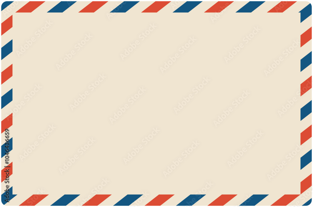 Airmail envelope frame. International vintage letter border. Diplomat ...