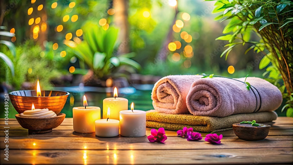Relaxing Massage Sign in a Spa Environment with High Depth of Field ...