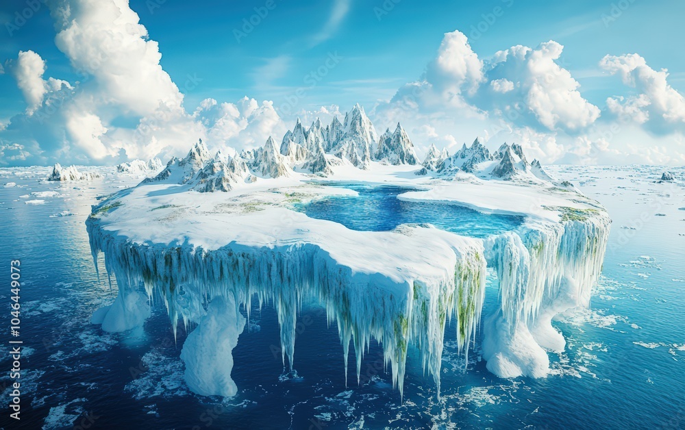 Global Warming - Melting Polar Map: A map of the polar regions melting ...