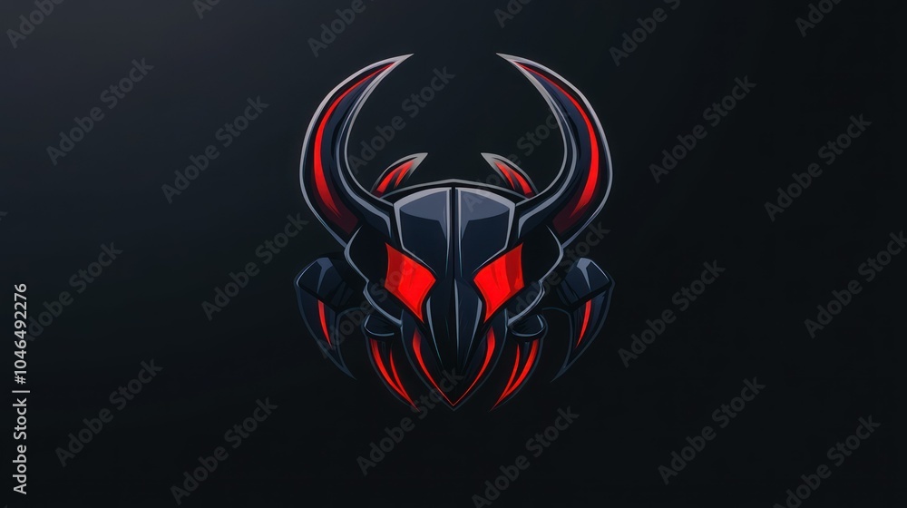 Illustration gaming mascot Horn beetle insect head logo design E-Sport ...
