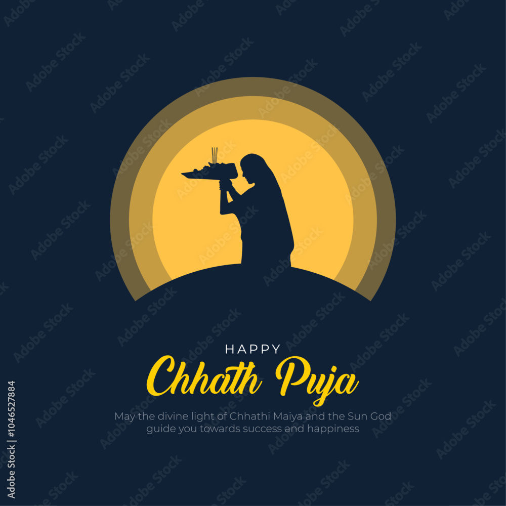 Happy Chhath Puja Post and Greeting Card. Indian Festival Chhath Puja ...
