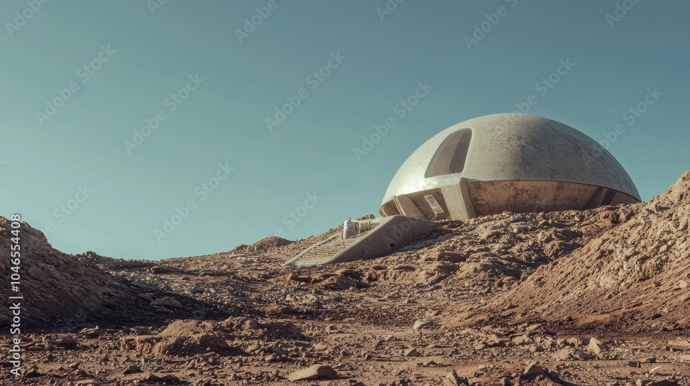 Futuristic Martian Habitat with Rooftop Observatory for Stargazing and ...