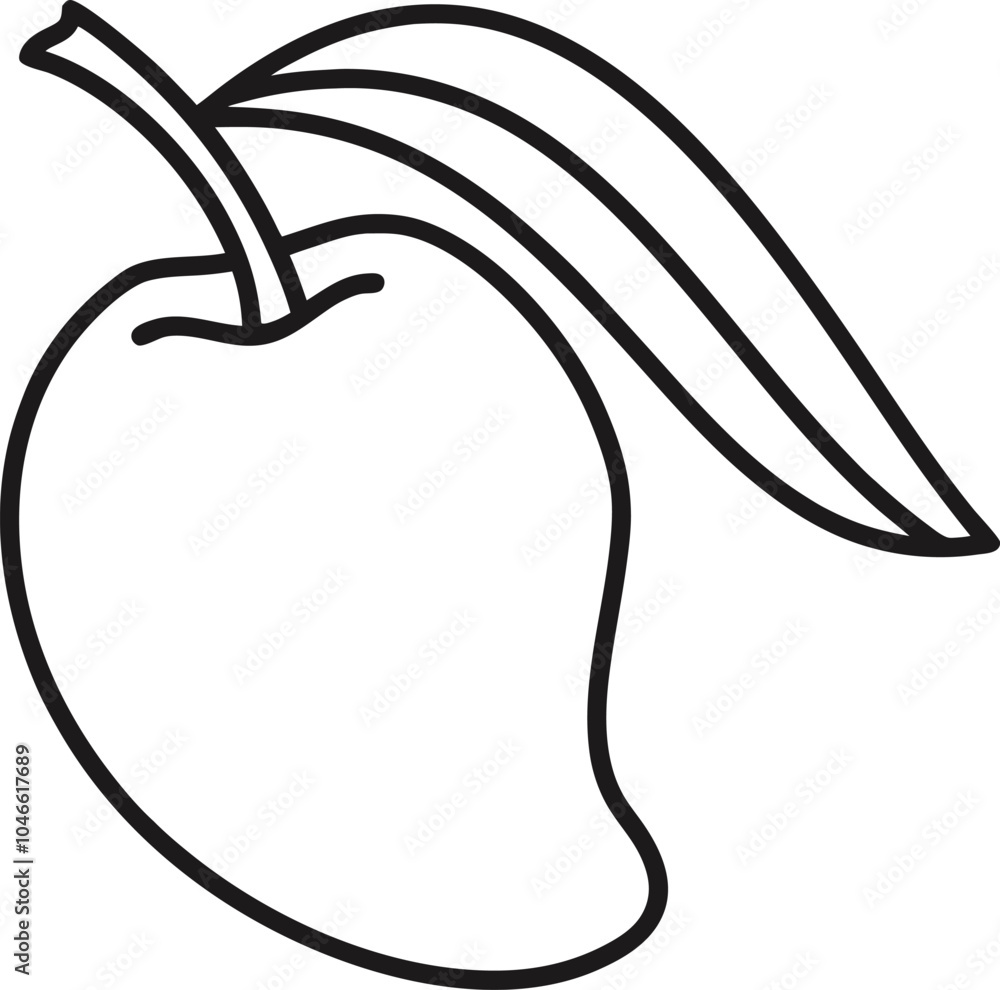 line art mango coloring book design Stock Vector | Adobe Stock