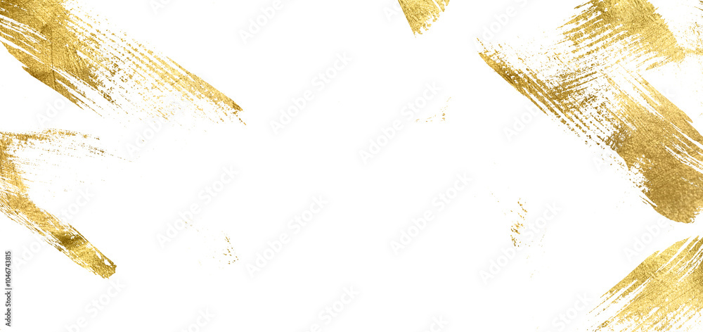 Pieces flakes of gold foil on transparent background. Festive ...
