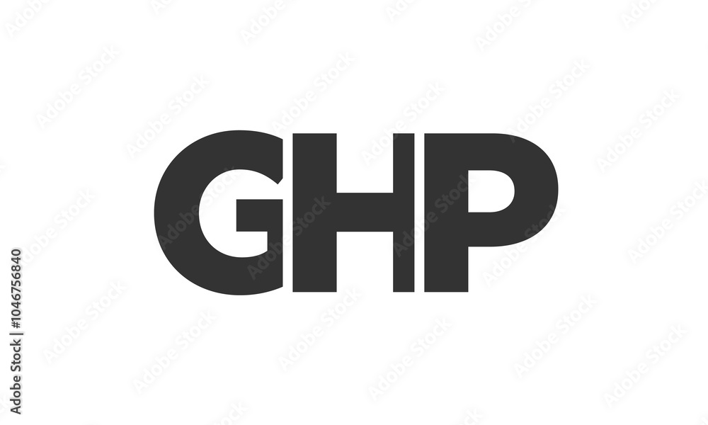 GHP logo design template with strong and modern bold text. Initial ...