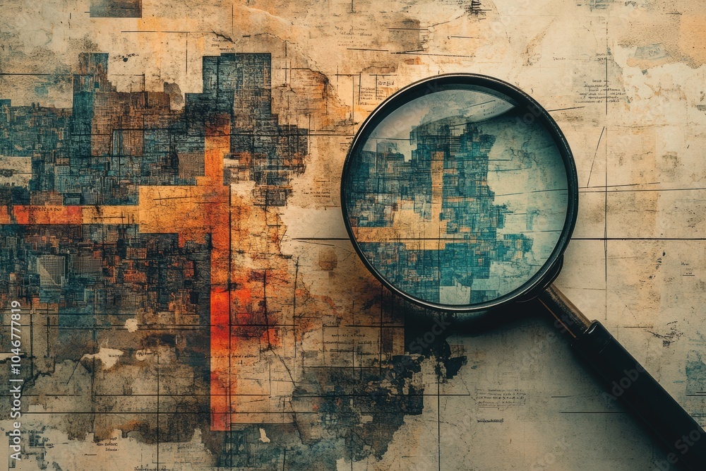 decision-making process, a faded map with decision-making symbols, a ...
