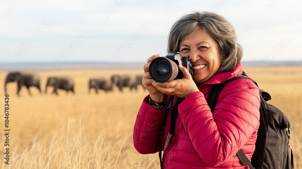 Joyful older woman captures stunning photos of elephants on her safari ...