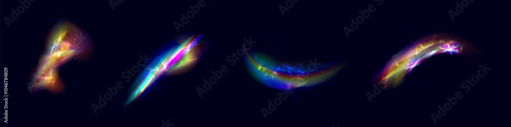 Rainbow refraction overlay effect. Light lens prism effect on ...