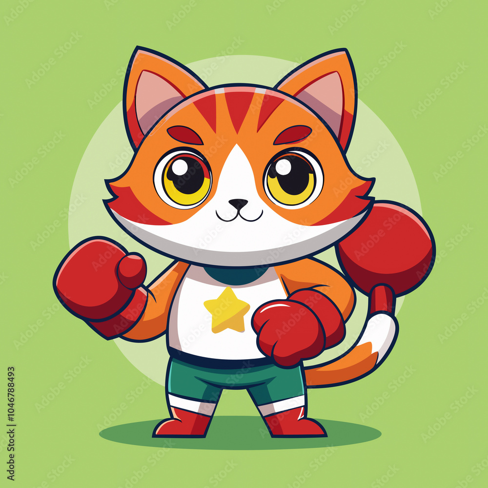Funny Cat Boxer with Champion Belt | Perfect Animal Mascot for T-Shirt ...