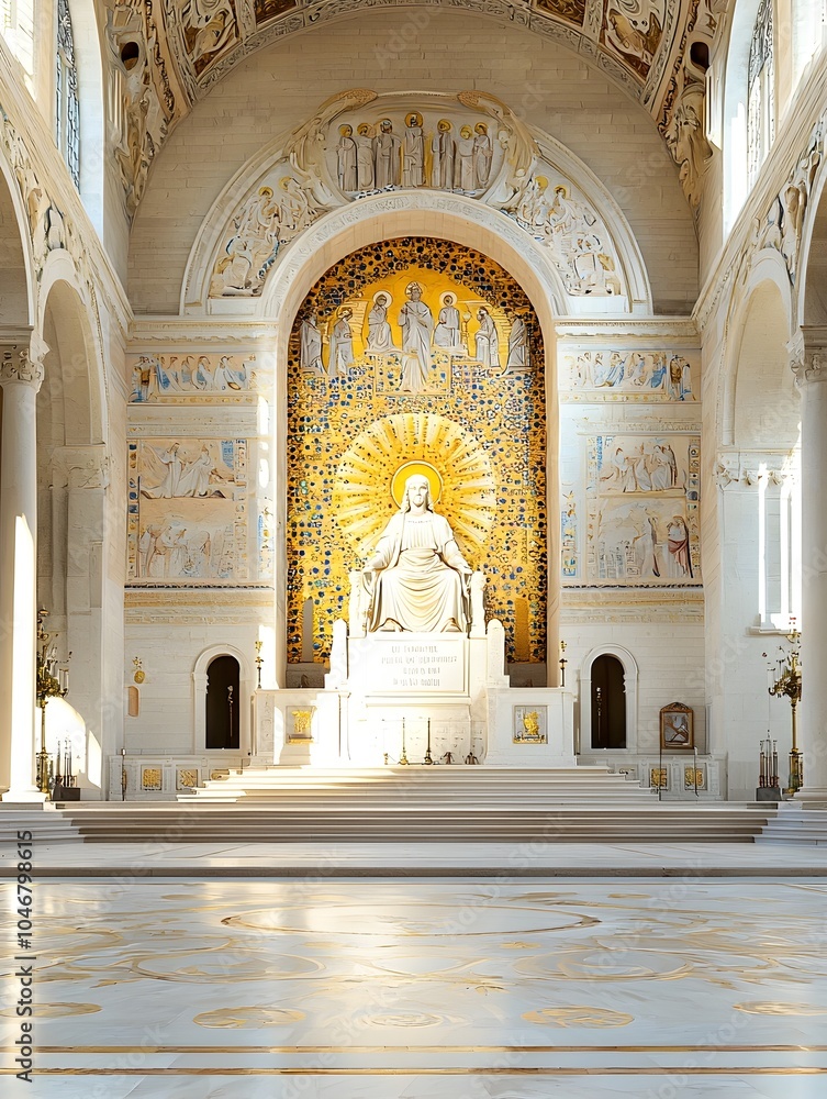 Majestic Mythological God Seated on a Radiant Golden Throne Surrounded ...