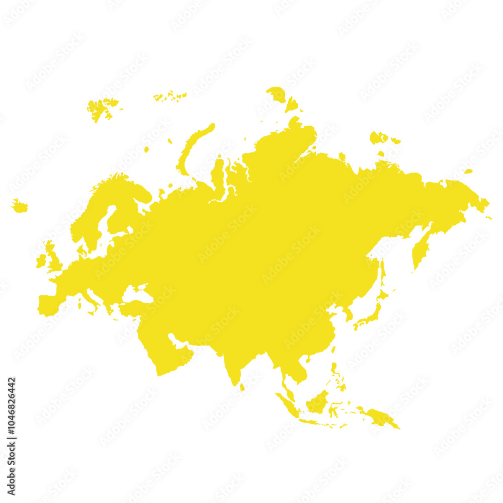 Map of Eurasia, sign silhouette. World Map Globe. Vector Illustration ...