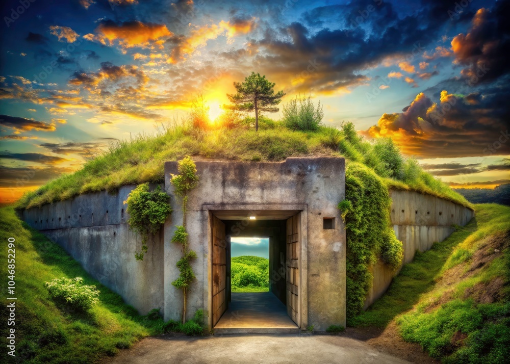 Double Exposure Photography of a Fortified Underground Bunker for World ...