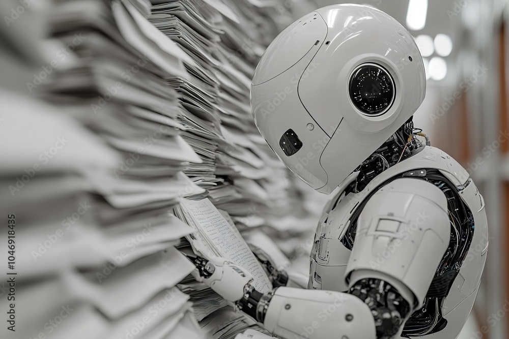 Artificial Intelligence in Document Analysis: Illustrating the role of AI with an image that ...