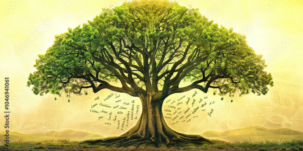 A family tree, branching out across generations, its leaves bearing the ...