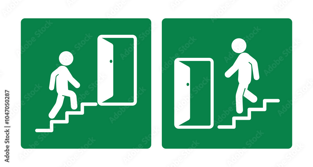 Bundle sign label sticker direction up and down stairs with arrow ...