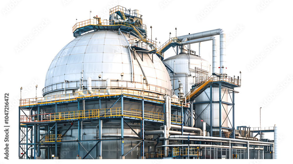 large-capacity ammonia production workshop. exterior of modern ...