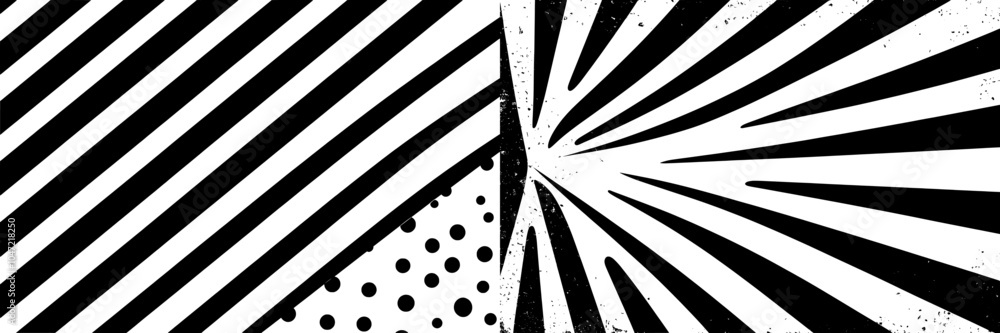 Cartoon explosions background with radial motion lines. Anime comic ...