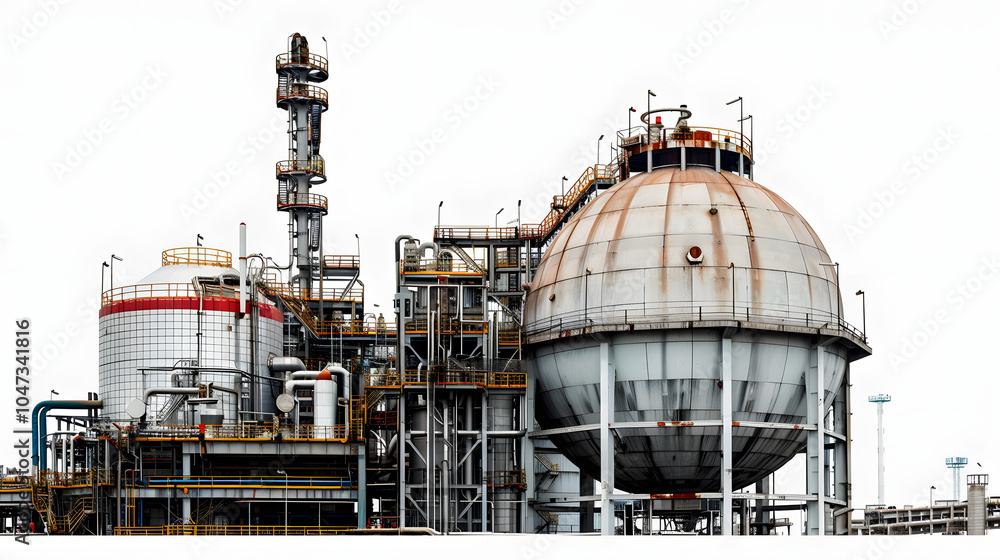 large-capacity ammonia production workshop. exterior of modern ...