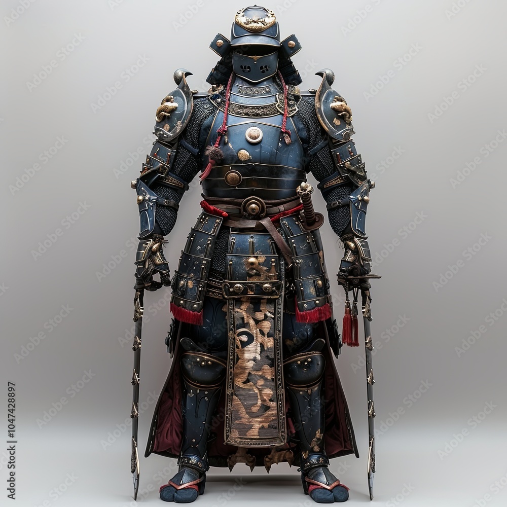 Samurai medieval armor. Traditional realistic japanese heavy shogun ...