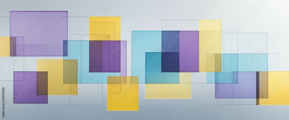 Geometric rectangle banner with overlapping translucent shapes and ...