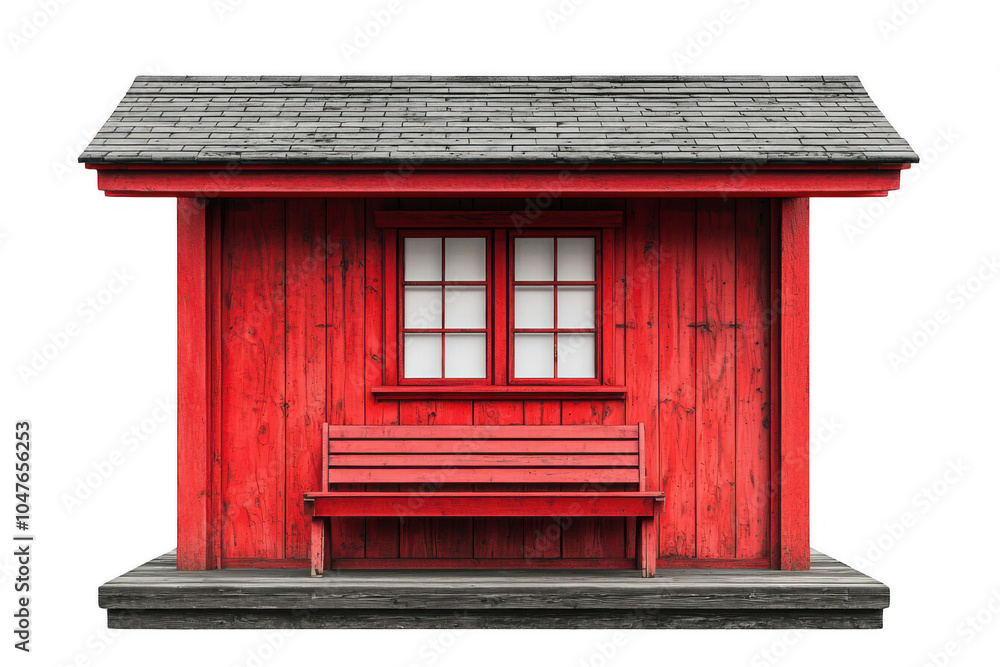 Red kiosk isolated on transparent background, png file, no background ...