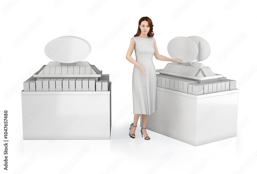 Retail cardboard POS displays with rounded topper, blank goods and a ...