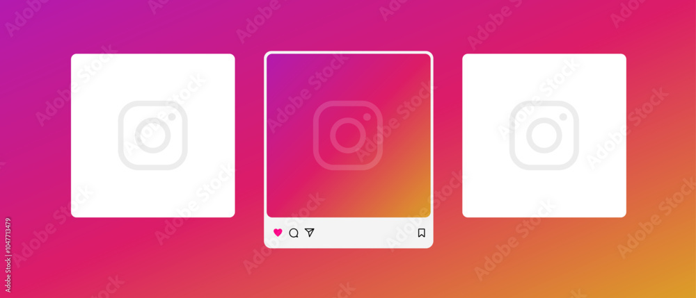 instagram post mockup vector. social media instagram carousel post ...