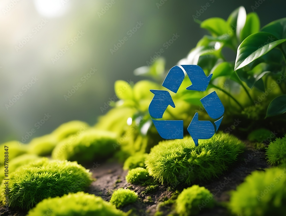 Foto de Stock Recycle, sign and nature background or wallpaper for ...