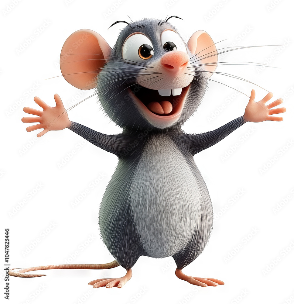 Cheerful Cartoon Mouse Illustration on Transparent Background for ...