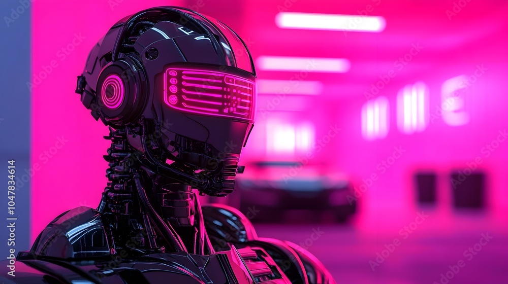 AI Powered Robot Performing Maintenance on Futuristic Race Car with ...