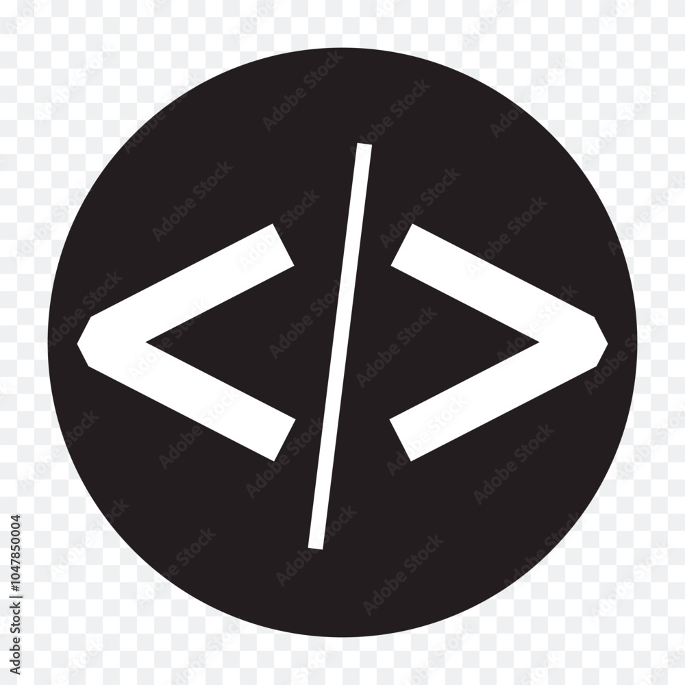 code icon vector. code icon flat style design. HTML code icon logo on a ...